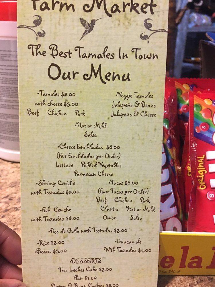 Menu at Farm Market restaurant, Lexington