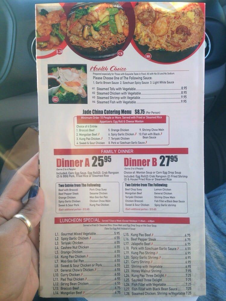 Menu at Jade China Restaurant, Murrieta