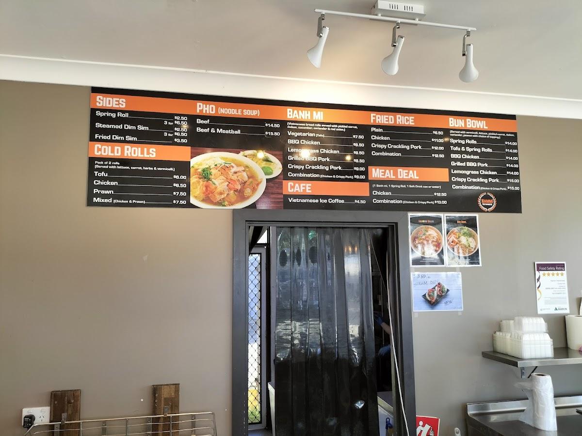 Menu at Nammi Vietnamese Sturt Road restaurant, Belair