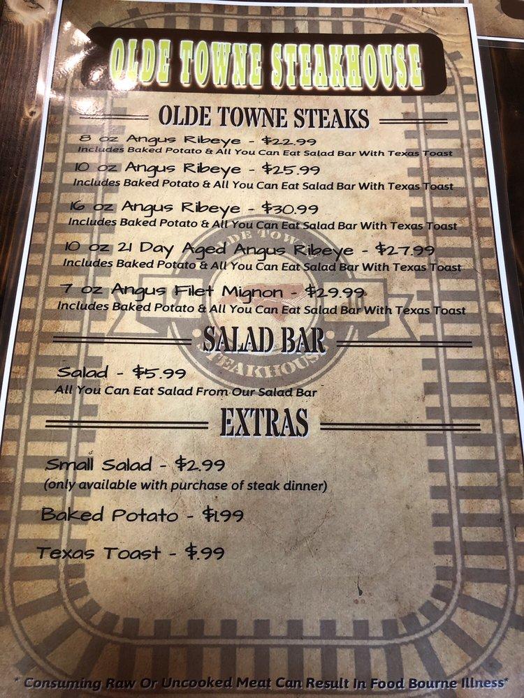 Menu at Olde Towne Steak House steakhouse, Micro