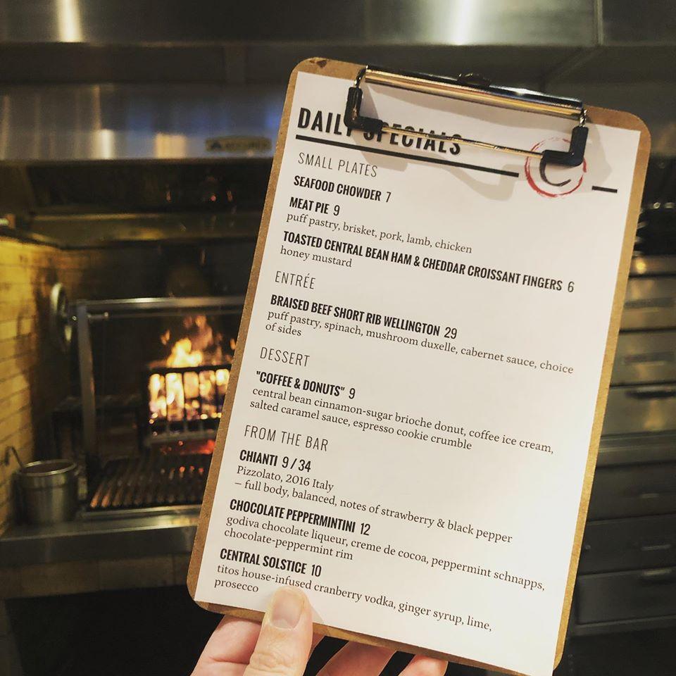 Menu at The Central Restaurant & Bar, York