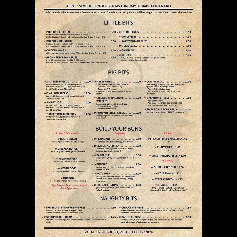 Menu at The Fat Walrus pub & bar, London