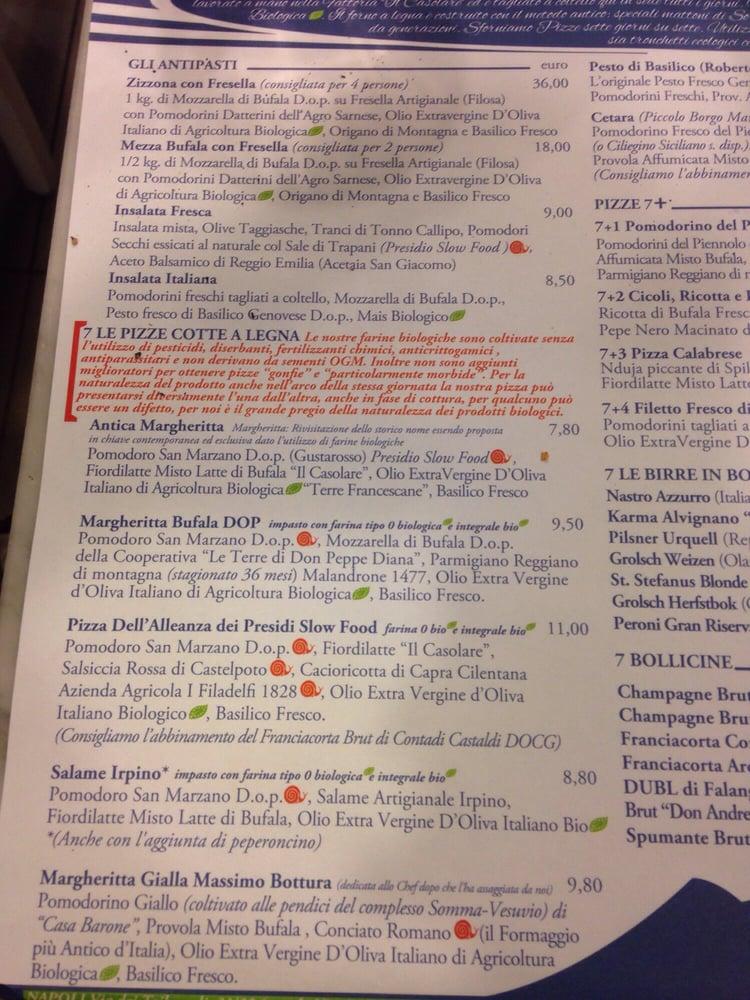 Menu da Gino Sorbillo Lievito Madre pizzeria, Milano, Largo Corsia dei ...
