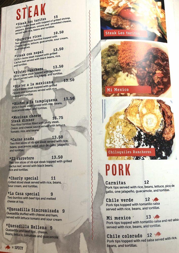 Menu at Los Toritos restaurant, Advance