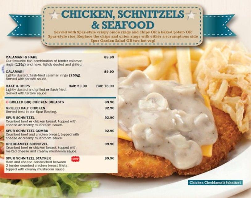 Menu at Mountain Spring Spur Steak Ranch restaurant, Nelspruit, Shop U1