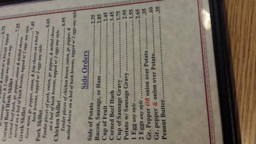Menu at Red Apple restaurant, Dixon