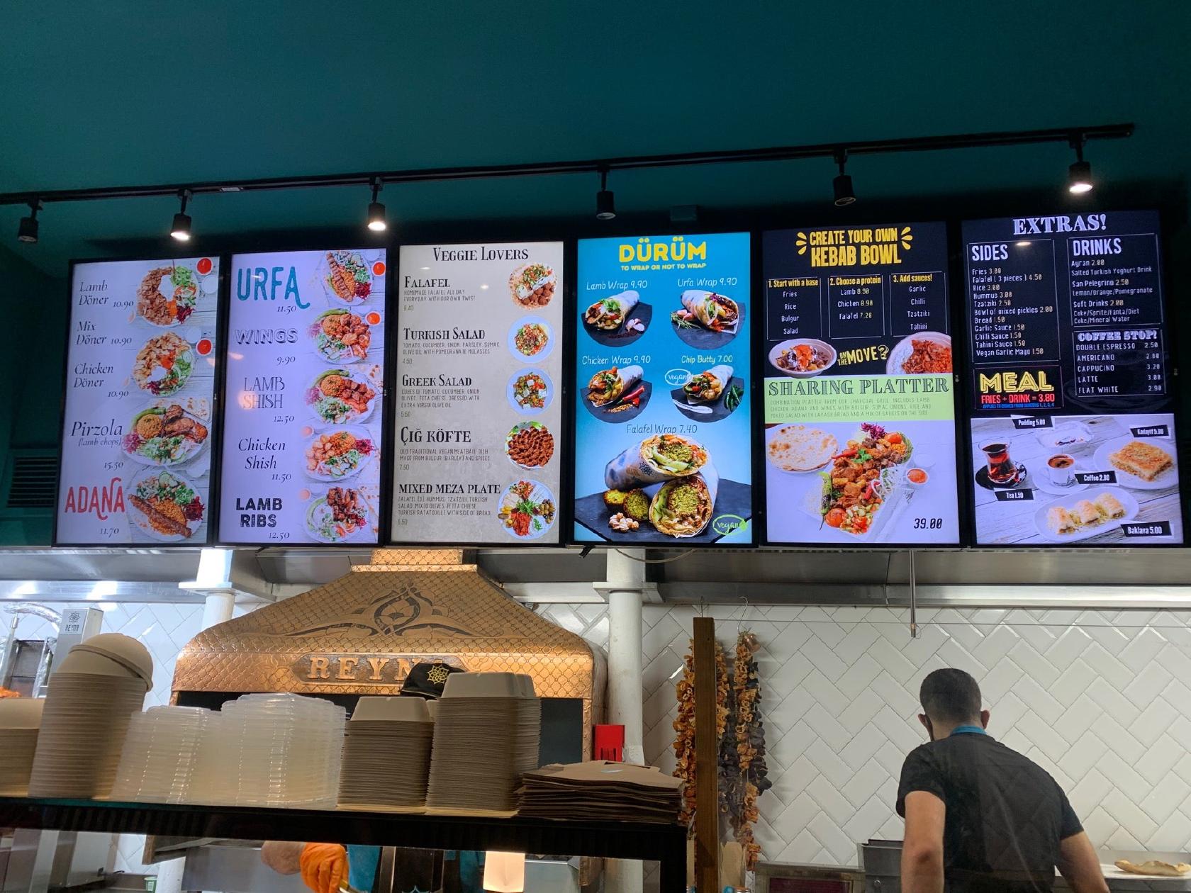 Menu at Reyna restaurant, Dublin
