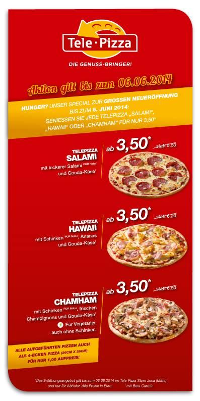Menu at Tele Pizza, Jena, Karl-Marx-Allee 26