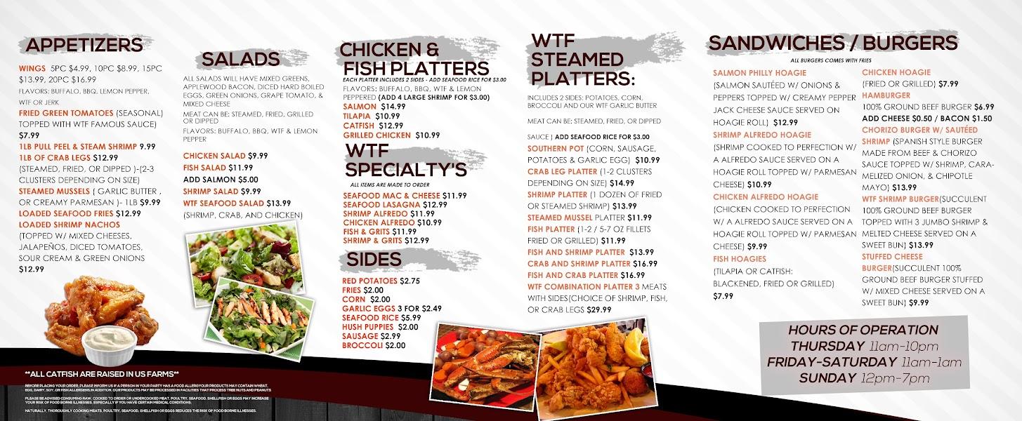 Menu at WTF@ Starkville restaurant, Starkville, 121 Dr Martin Luther ...