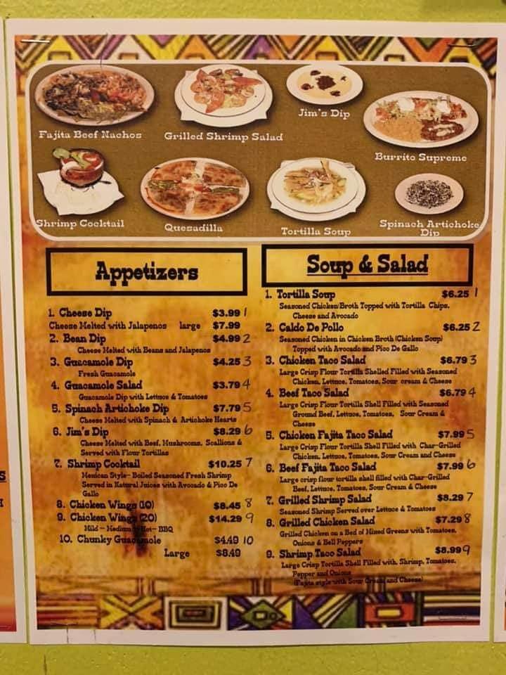Menu at Dos Copas Mexican Grill restaurant, Madisonville