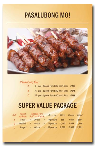 Carta de Ineng's Special BBQ, Dávao, The Peak
