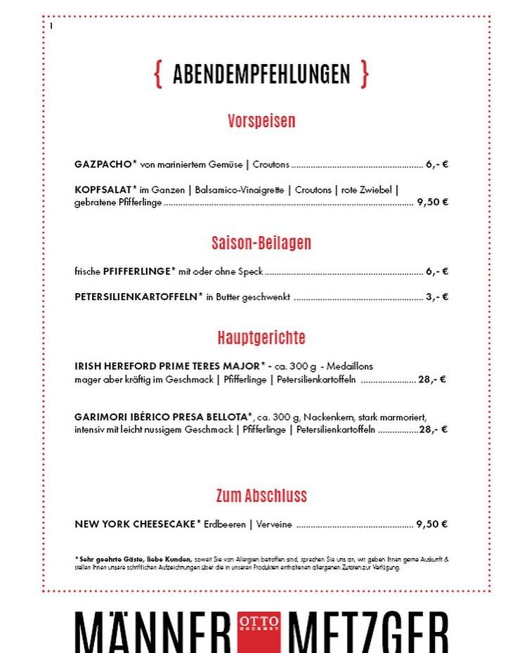 Speisekarte von MännerMetzger steakhaus, Heinsberg