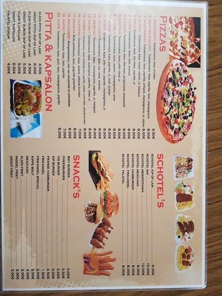Menu at Mesopotamia, Kortrijk