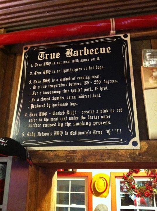 Menu at Andy Nelson's Barbecue Restaurant & Catering, Cockeysville