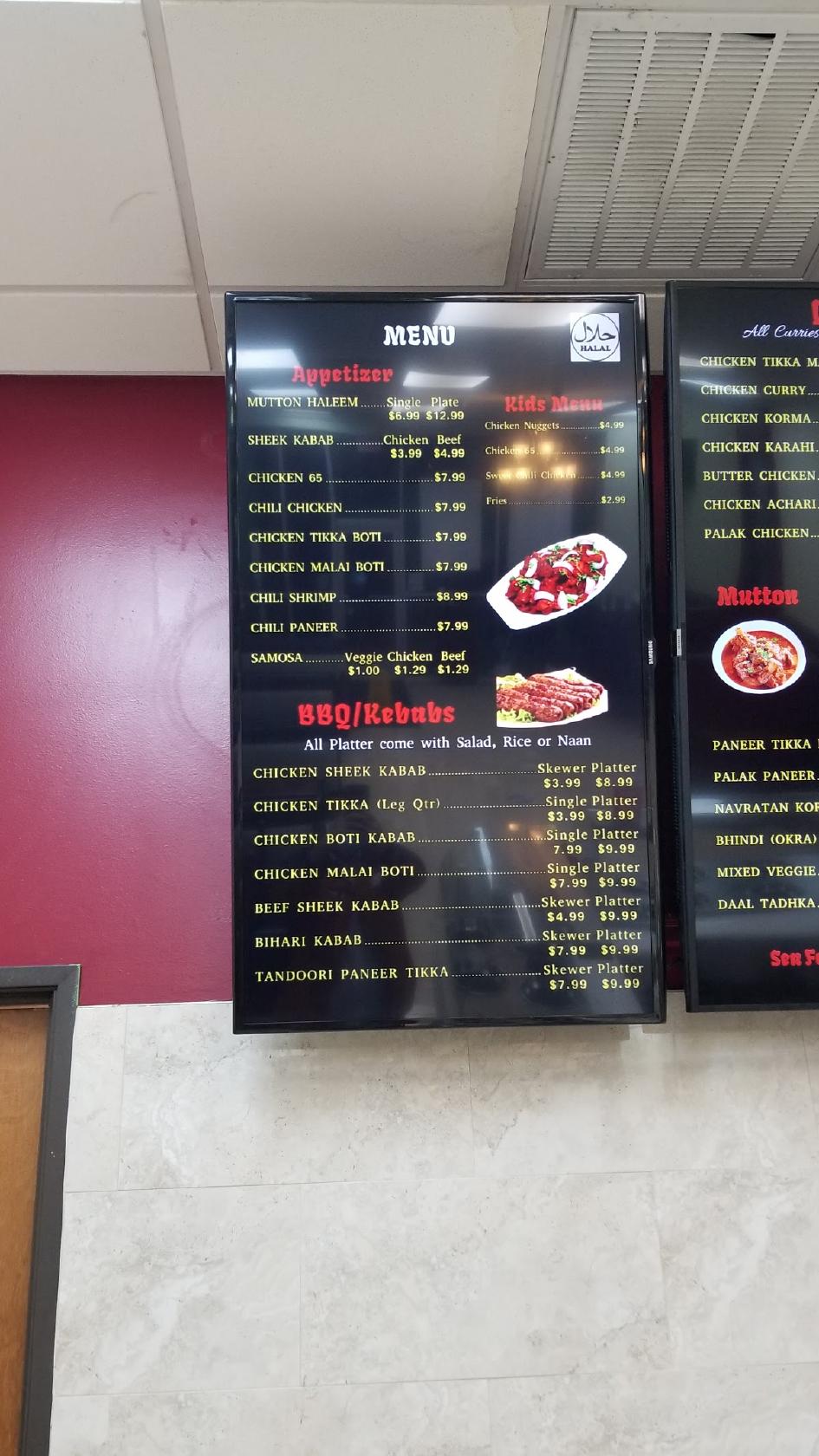 Menu at Deccan Grill Frisco restaurant, Frisco
