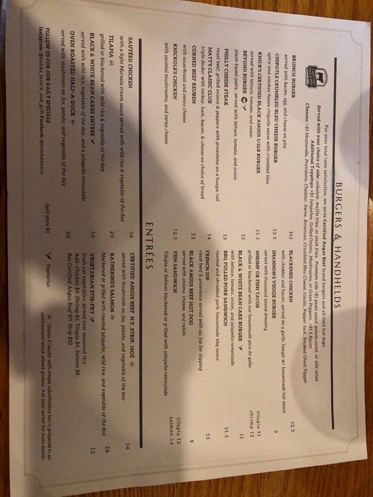 Menu at The 1818 Grill pub & bar, Sarasota