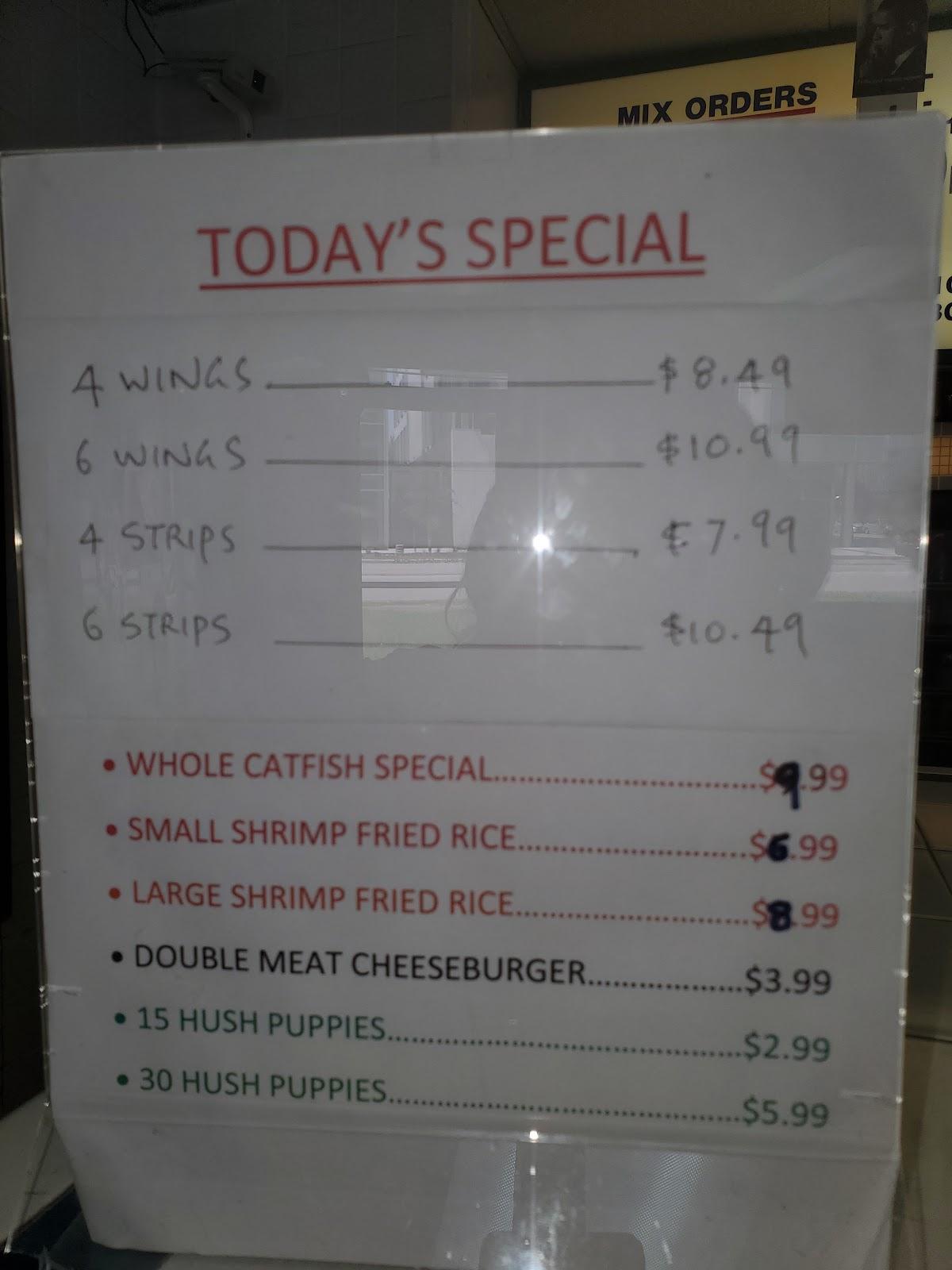 Menu at Navy Seafood restaurant, Houston, Emancipation Ave
