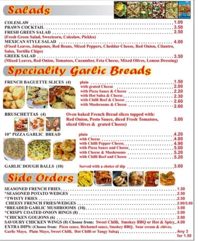 Menu at Pizza Pan fast food, Alfreton, 245 Somercotes Hill
