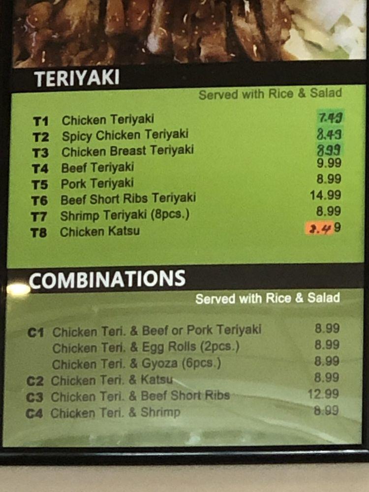 Menu at Teriyaki House restaurant, Federal Way