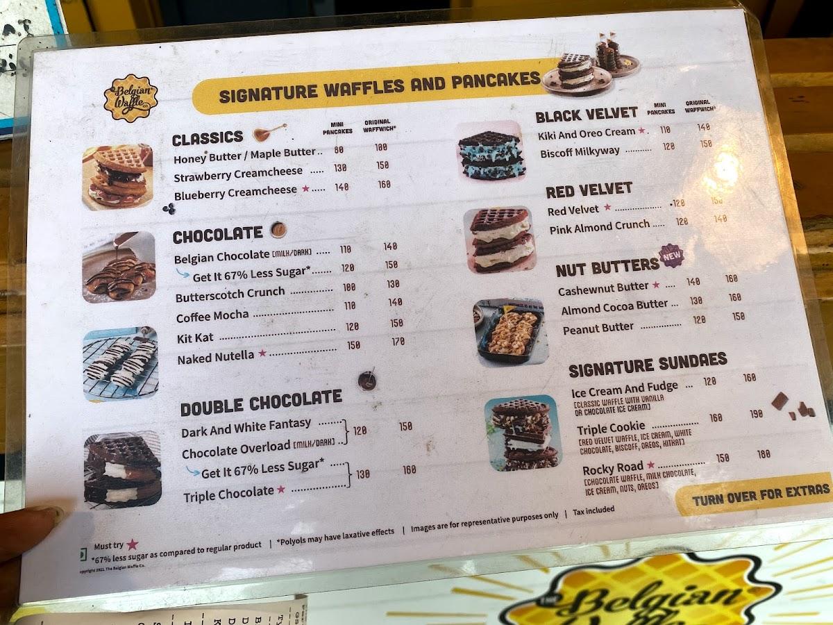 Menu at The Belgian Waffle Co, Chennai, YELLOW BELL FOODS STALL 34