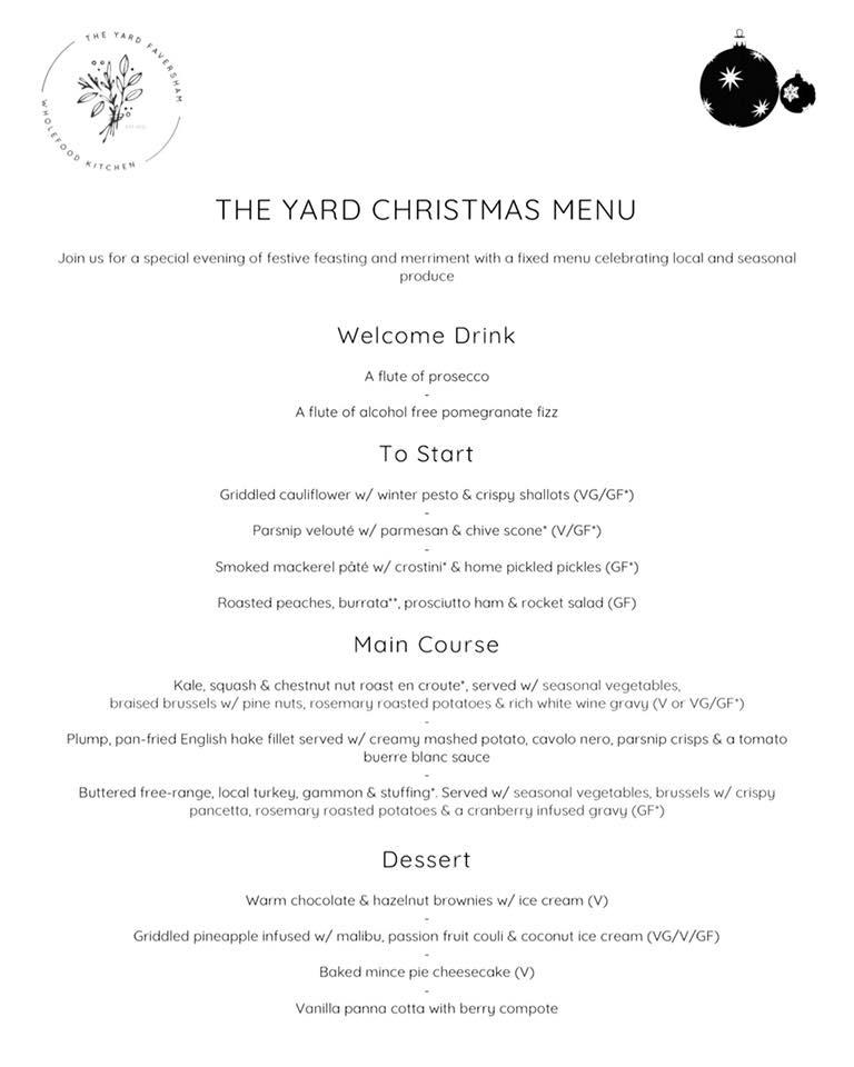 Menu at The Yard pub & bar, Faversham
