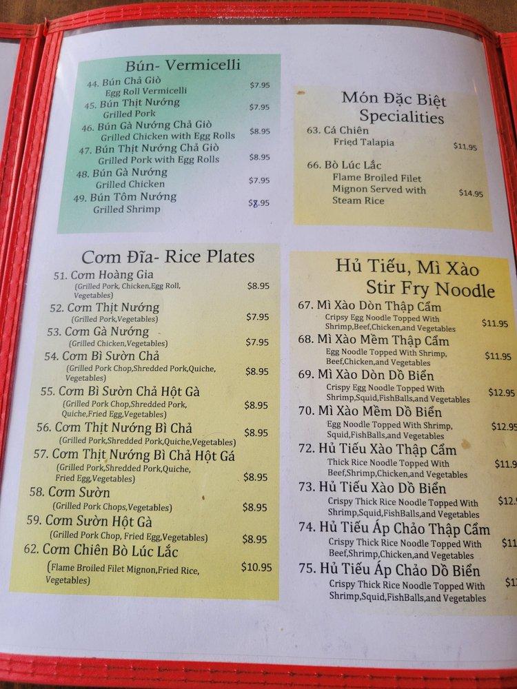 Menu at Cuu Long Quan restaurant, Houston, Broadway St #3063