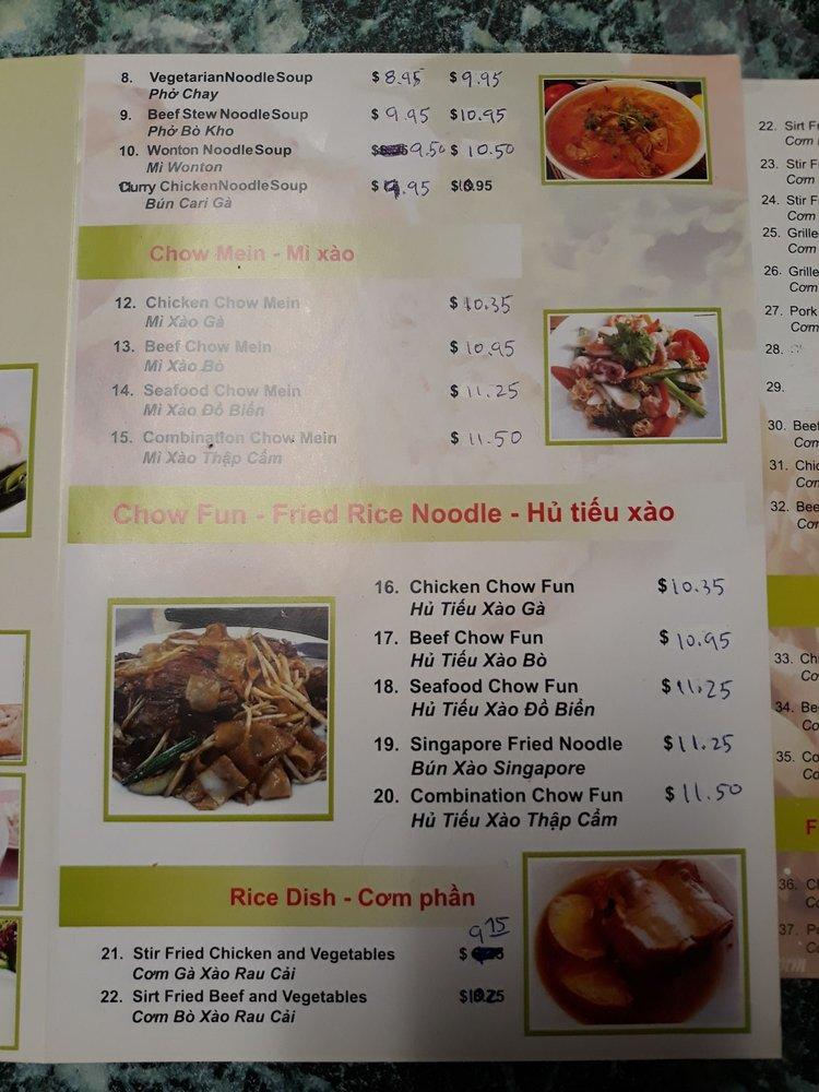 Menu at Pho Ly restaurant, Bellingham, 4151 Meridian St # 113