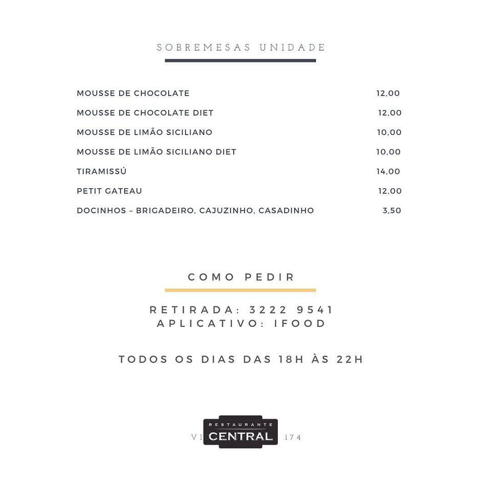 Menu em Restaurante Central, Florianópolis, 242