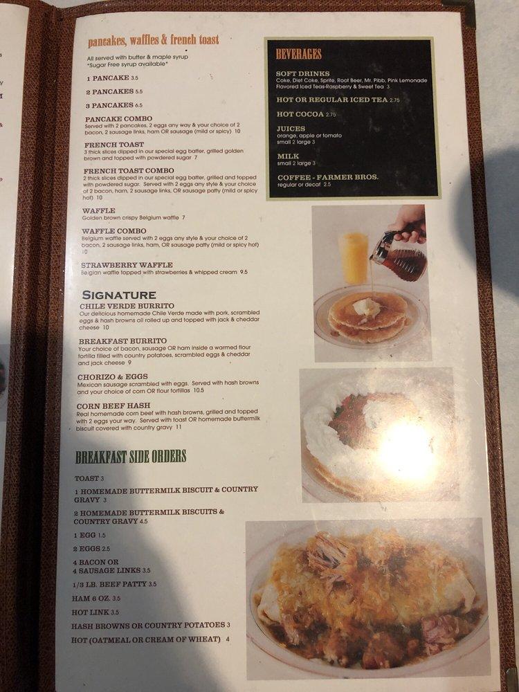 Menu at Sugar Mill restaurant, Bakersfield