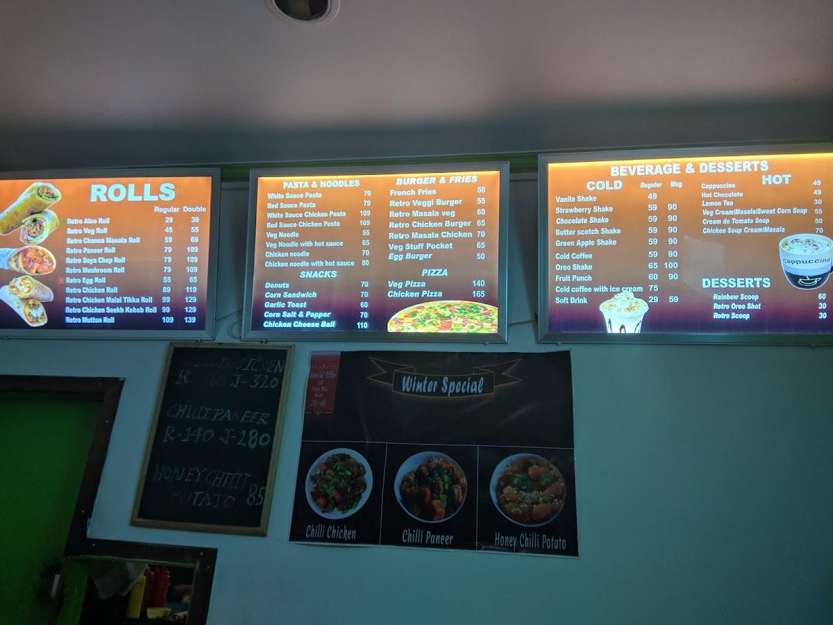Menu at The Roll Maker, Srinagar