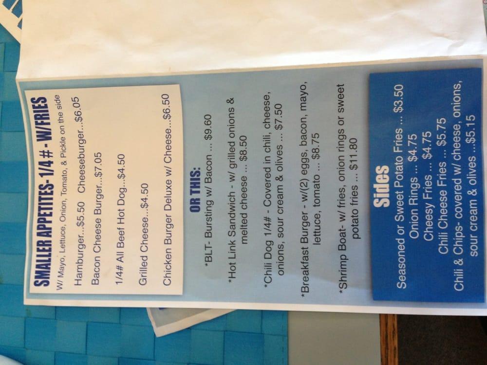 Menu at Blue Bus restaurant, Anchor Point, Sterling Hwy
