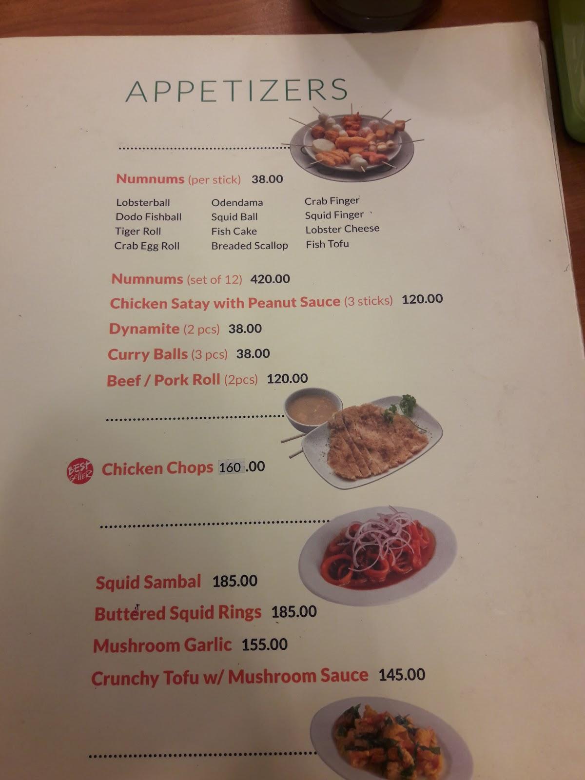 Menu at Bugis Chomp Chomp restaurant, Quezon City, 207 C Banawe St