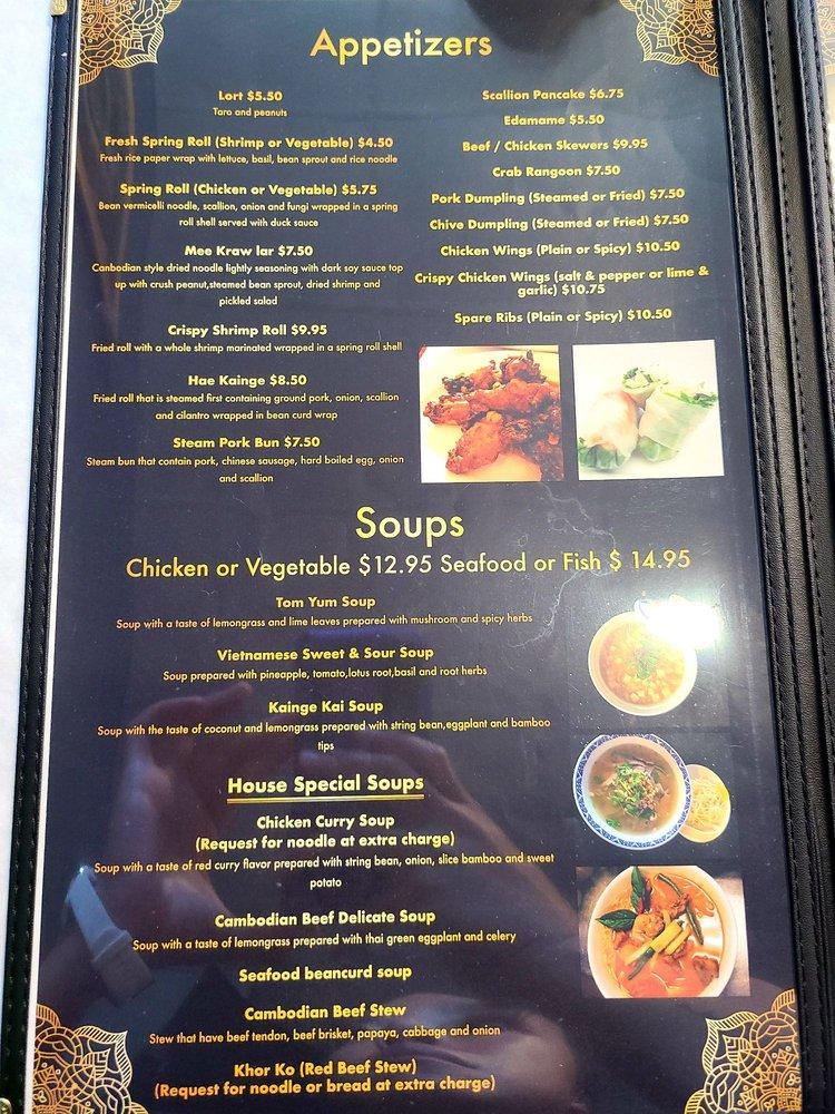 Carta de Apsara Palace Restaurant, Seattle