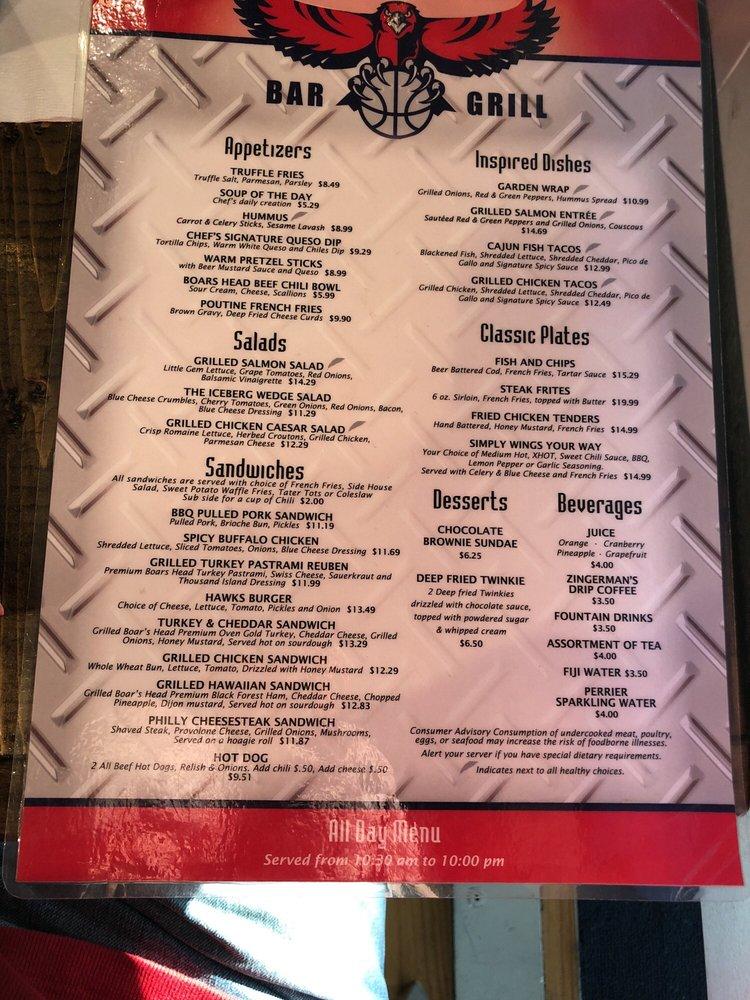 Menu at Atlanta Hawks Bar and Grill, Atlanta, Atlanta International Airport