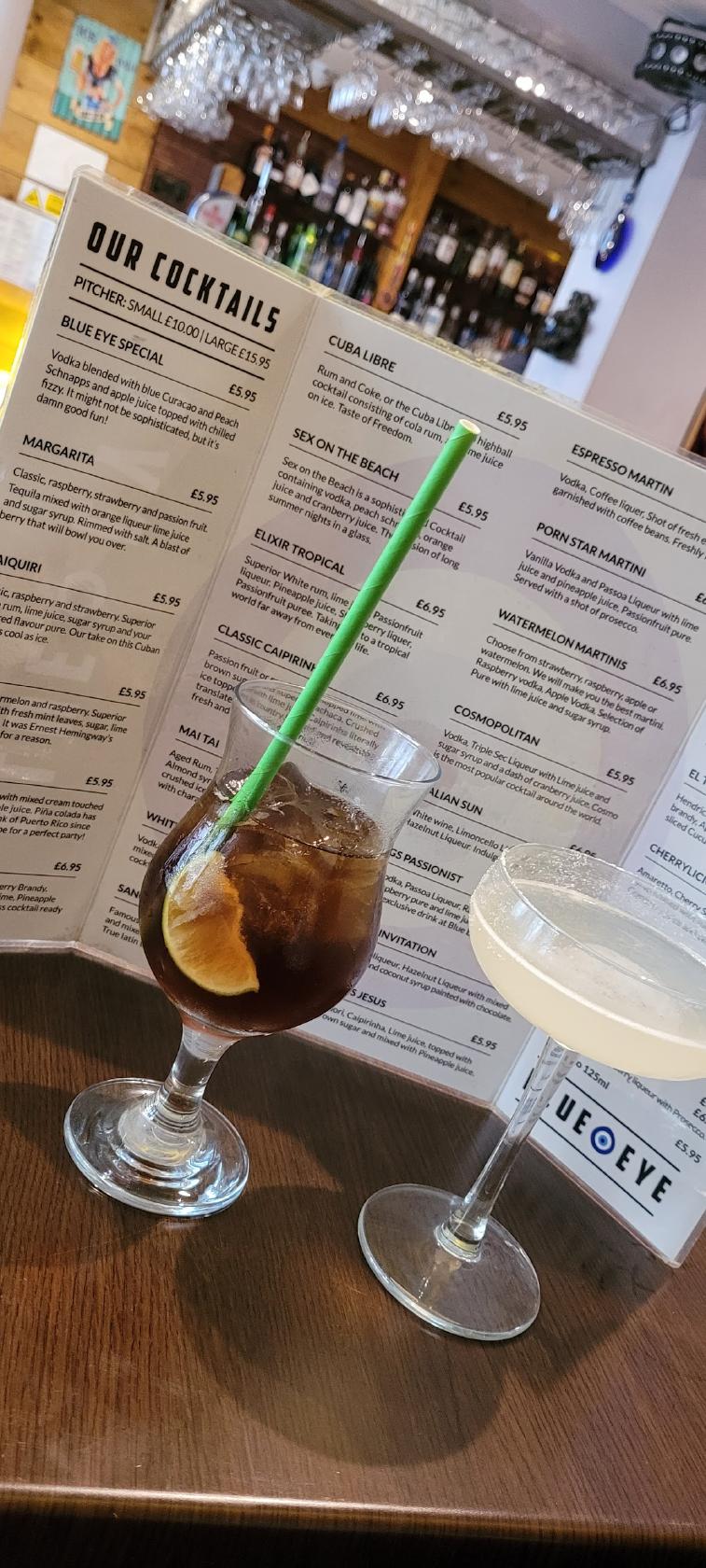 Menu at Blue Eye pub & bar, Durham