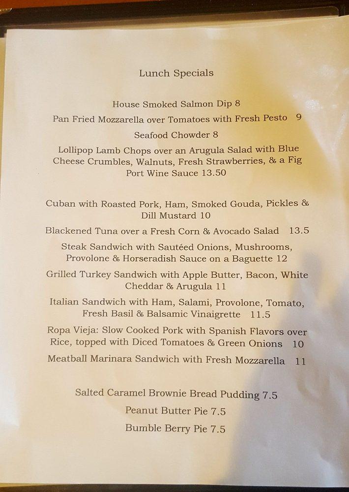 Menu at Cafe Mirage, Ocean City
