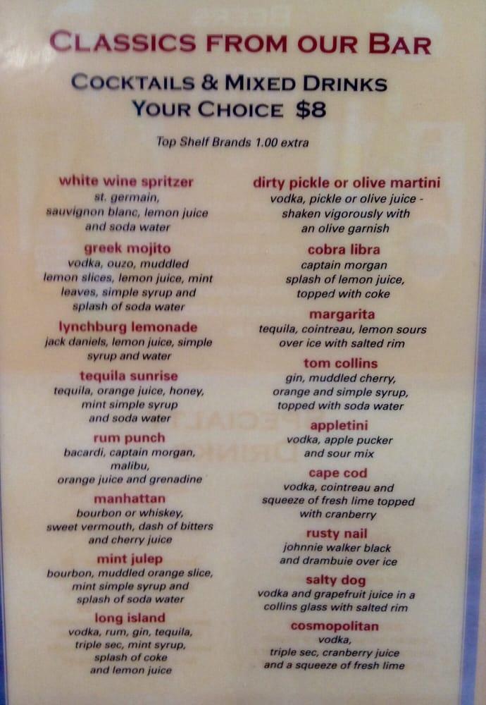 Menu at Central Diner & Grille restaurant, Pittsburgh