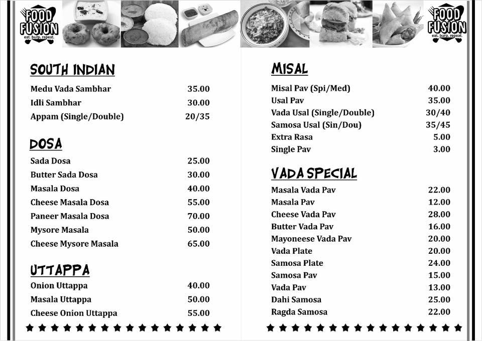 Menu at Food Fusion, Thane, Shop No. 22 bakery