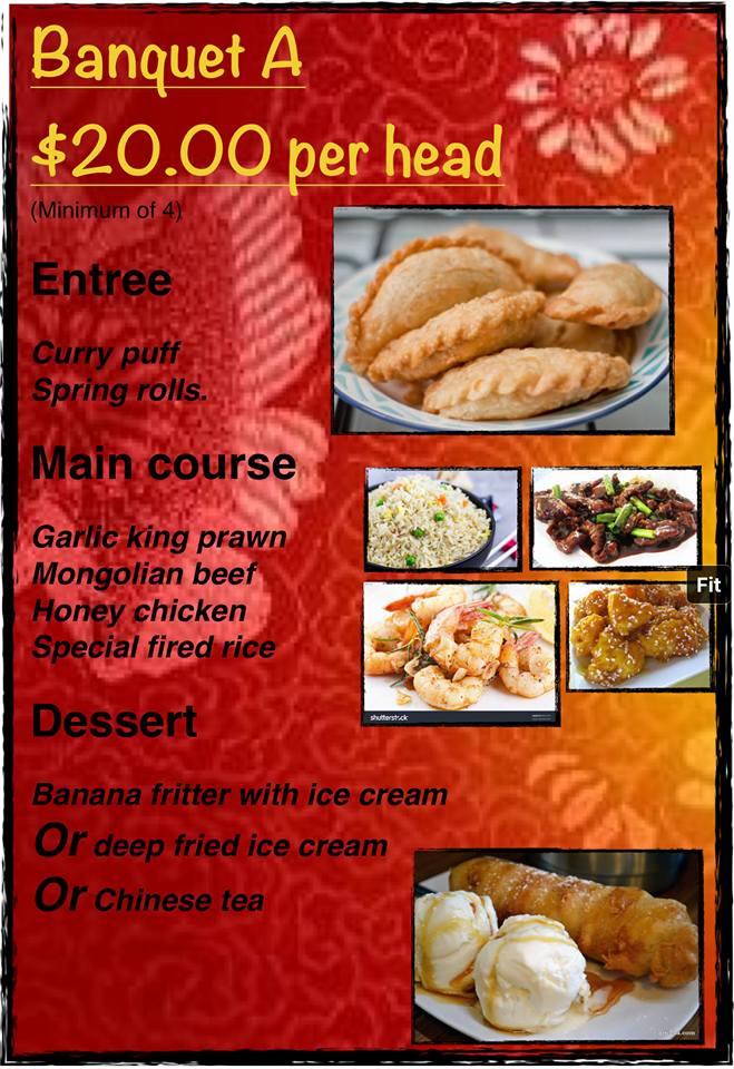 Menu at Ya Hoo Chinese Cusine restaurant, Victoria Point