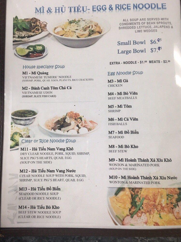 Menu at Phở Lúc Lắc restaurant, Houston