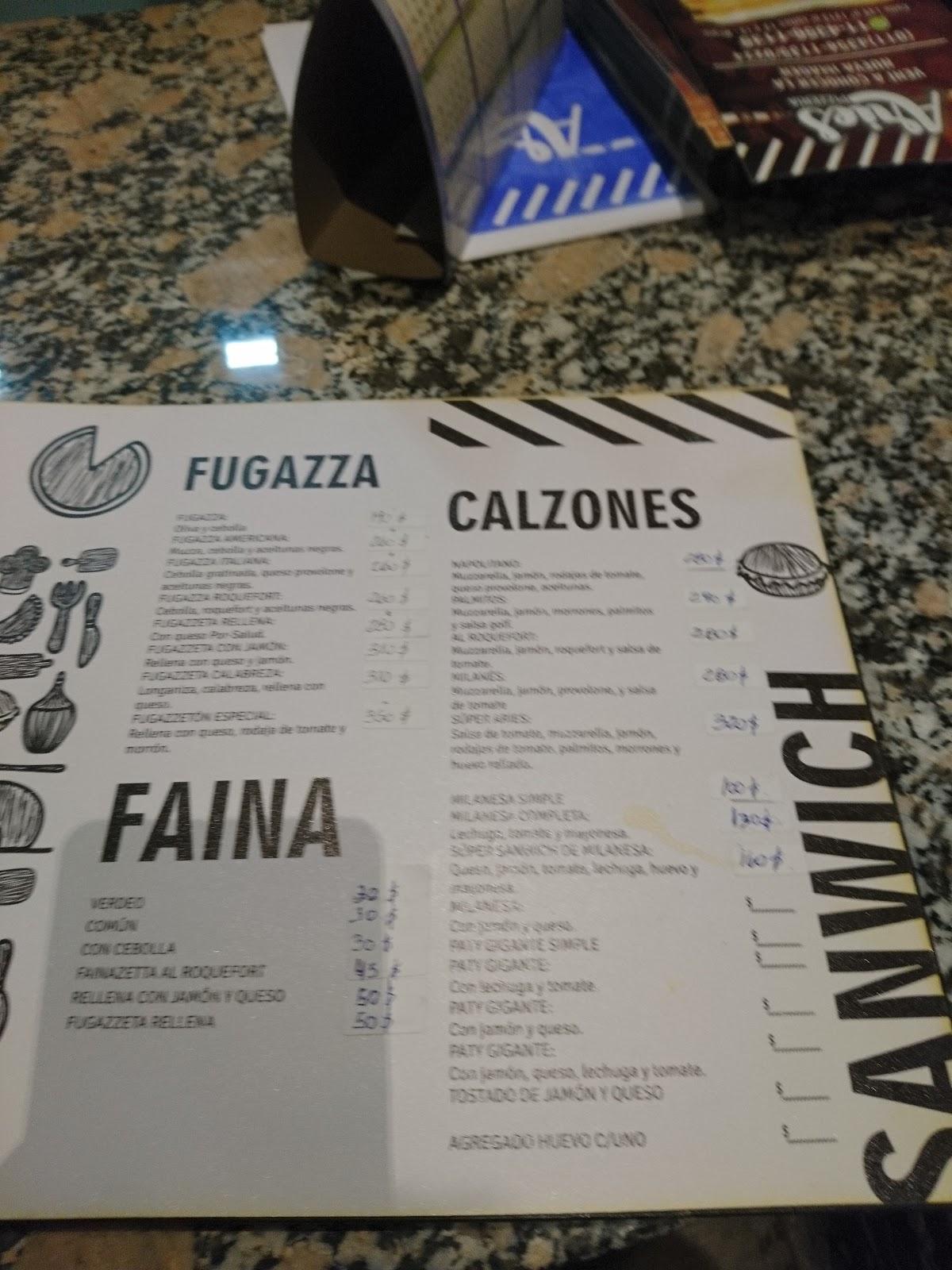 Carta de Pizzería Aries Berazategui, Berazategui