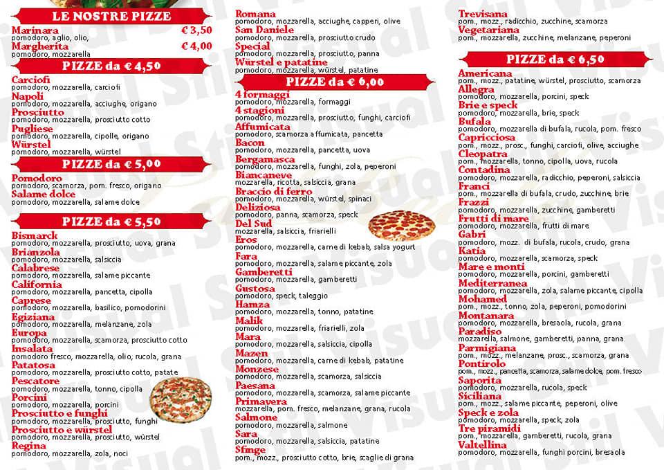 Menu at Pizzeria d'asporto - kebab La Reale, Treviglio