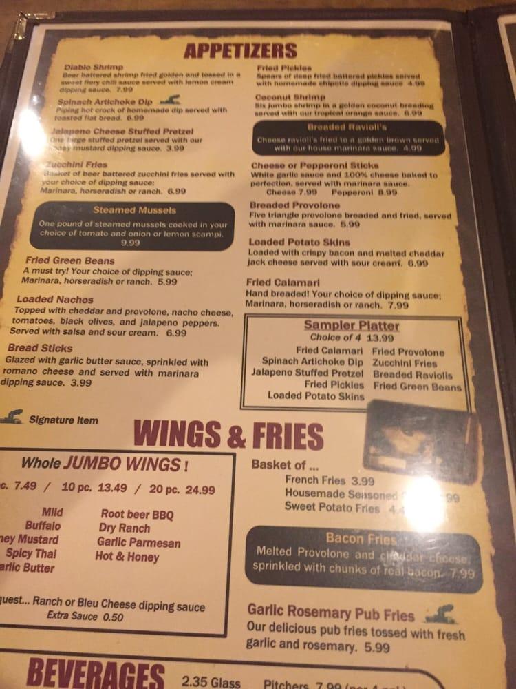 Menu at River House Cafe, Charleroi, 506 McKean Ave