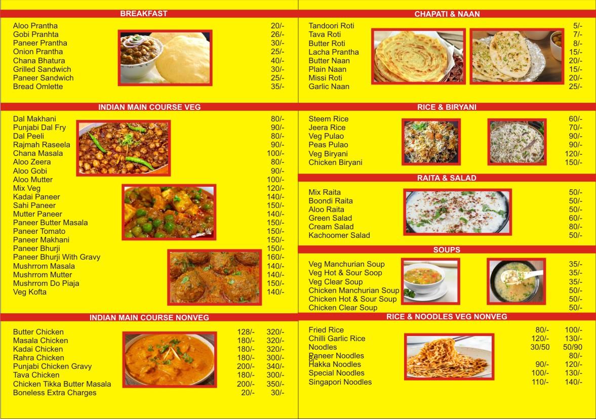 Menu at SHARMA FOOD PARADISE, Palampur