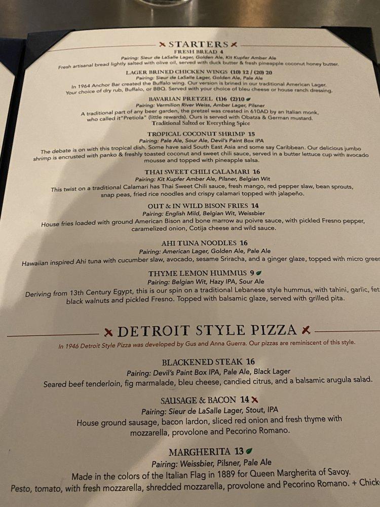 Menu at Hangar Two By Tangled Roots Brewing Company pub & bar, Glenview