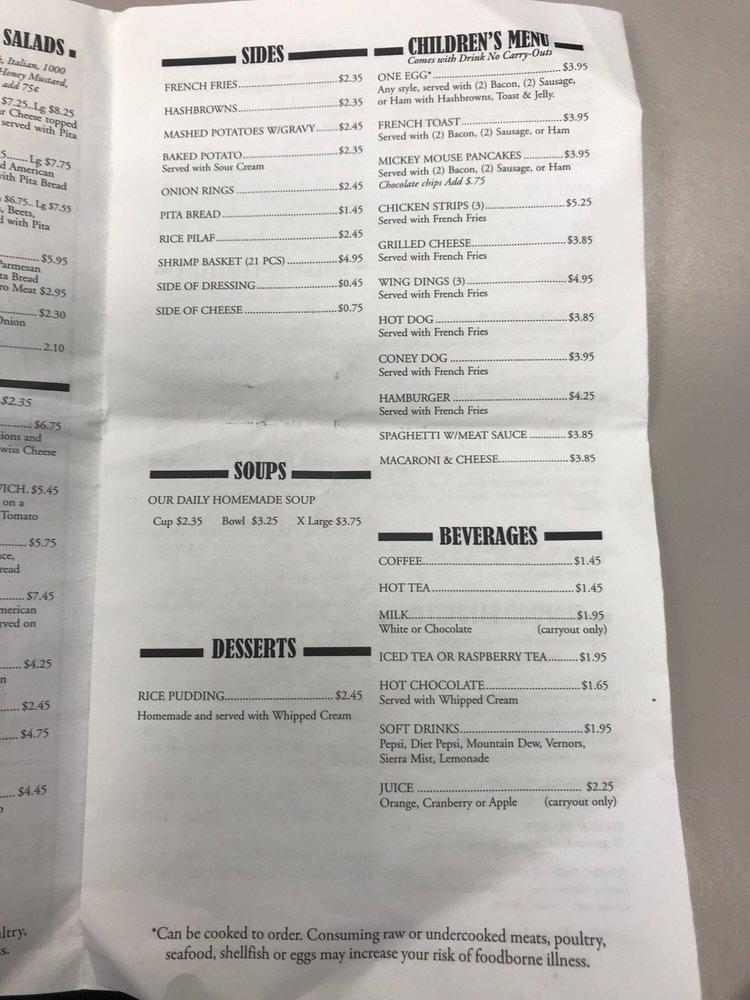 Menu at Romeo Coney Island restaurant, Romeo