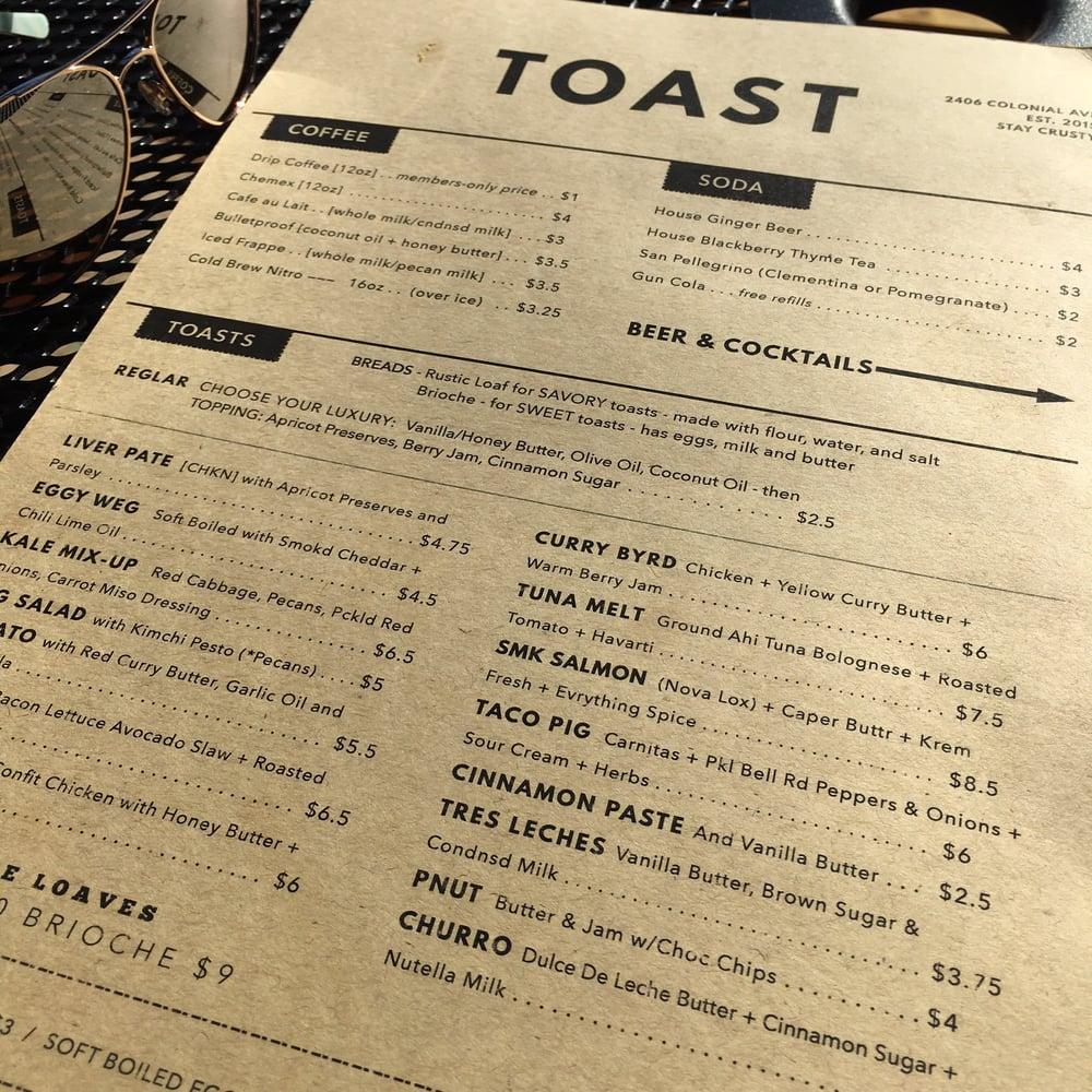 Menu at Toast pub & bar, Norfolk