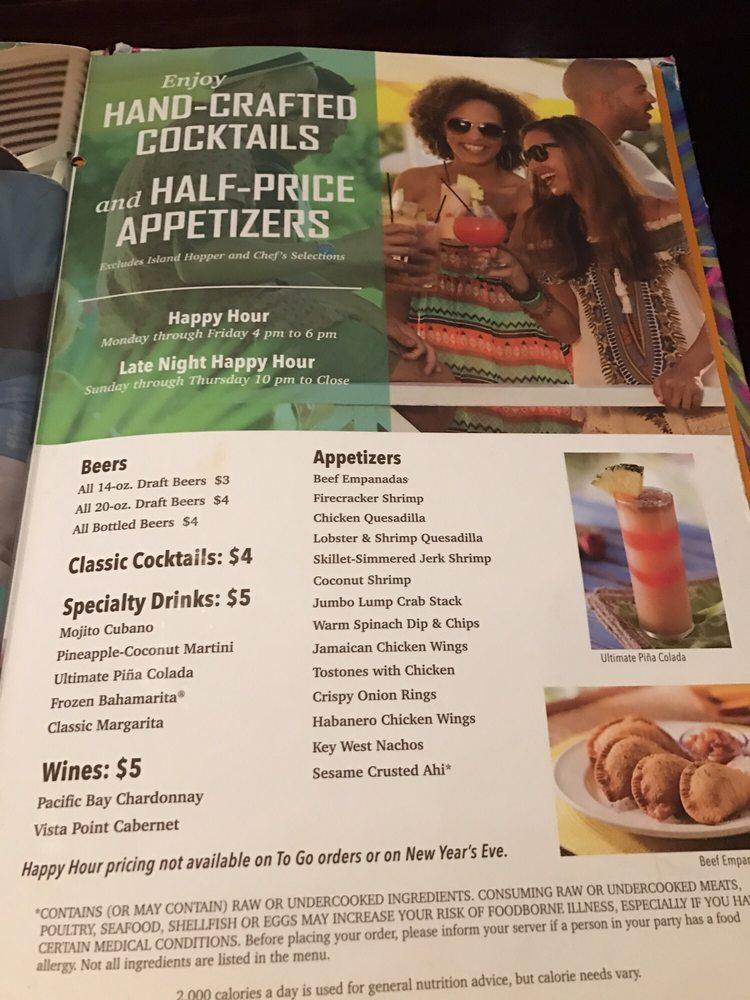 Menu at Bahama Breeze pub & bar, Toms River