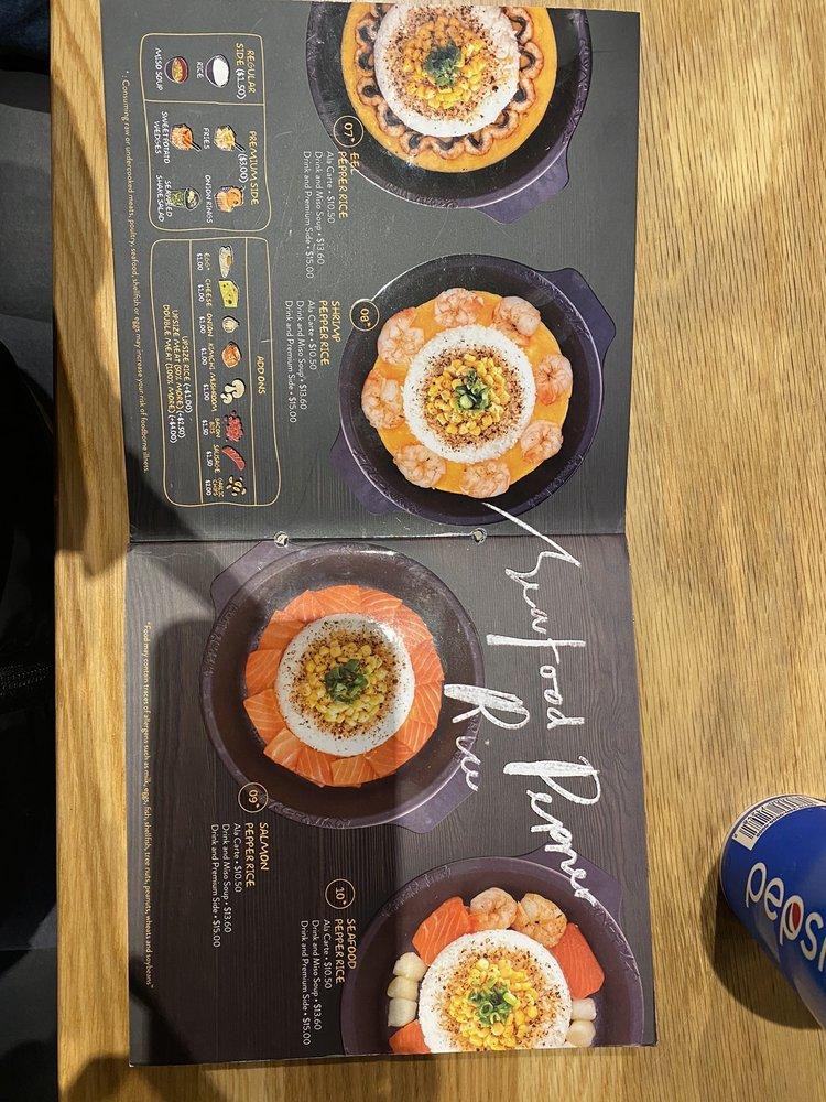 Menu at Pepper Lunch steakhouse, Las Vegas