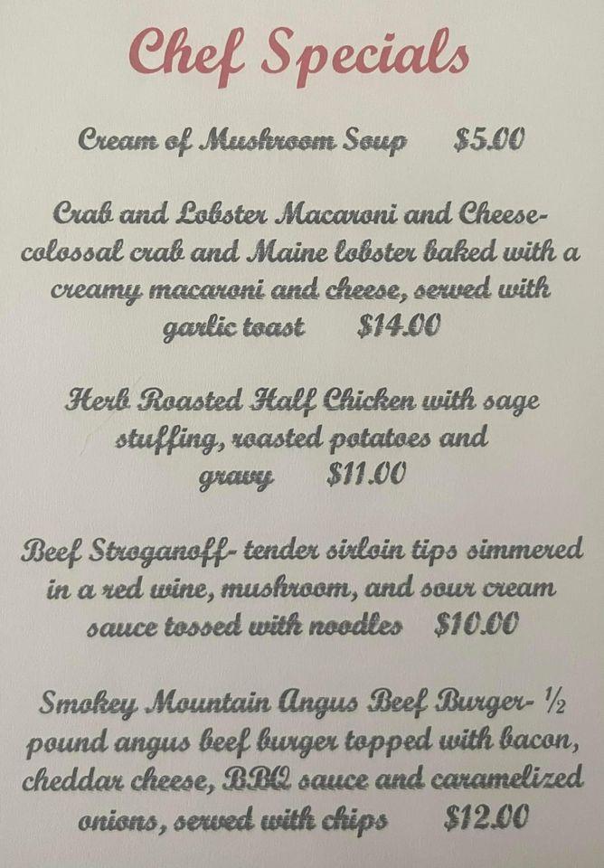 Menu at Sundance Saloon pub & bar, Aston